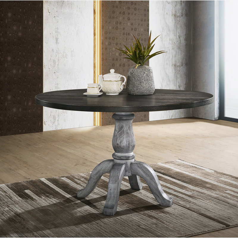 August Grove® Iris Round Pedestal Wood Dining Table | Wayfair